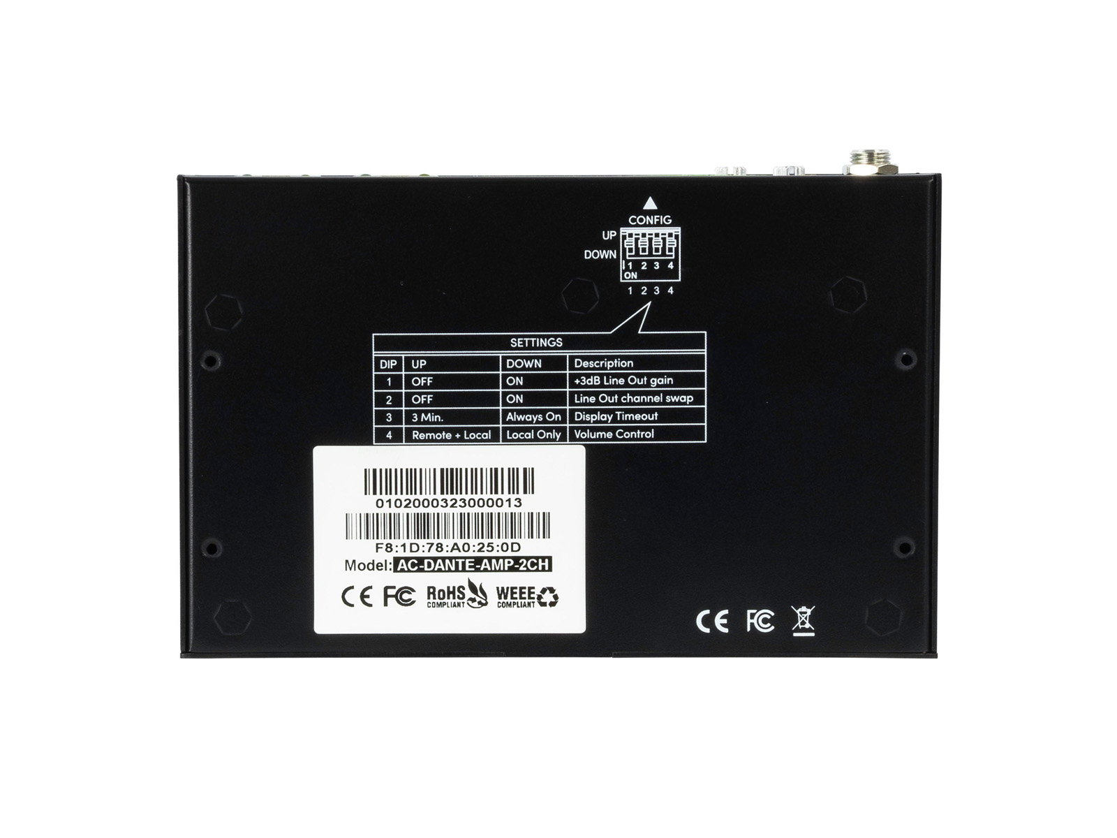 AVPro Edge AC-DANTE-AMP-2CH-Audio power amplifiers and digital audio splitters | AVProSupply